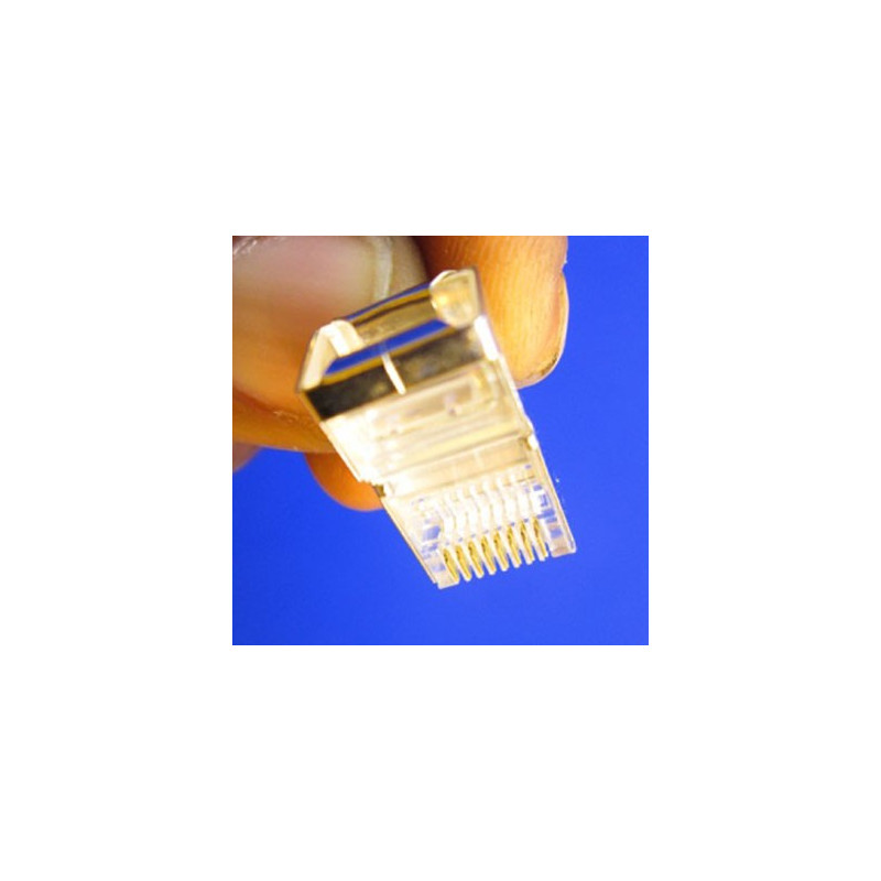 CONNECTEUR RESEAU REF.(RJ45) MALE BLINDEE INOX PLASTIQUE TRANSPARENT
