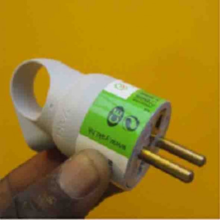 FICHE MALE 2P+T REF.(HE17) YAKI ELECTRIC GRIS