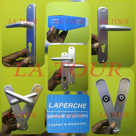 POIGNET SERRURE A CYLINDRE LAPERCHE A.ABLOY 9458 GM 22CM CHROME VELOU