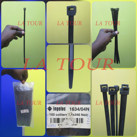 COLLIER DE SERRAGE (COLSON) 7,6x340MM REF.(1634/04N) INGELEC NOIR