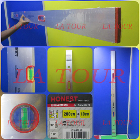 REGLE MACON ALUMINIUM A NIVEAU (200x10)CM (HT649962) HONEST ALU ROUGE