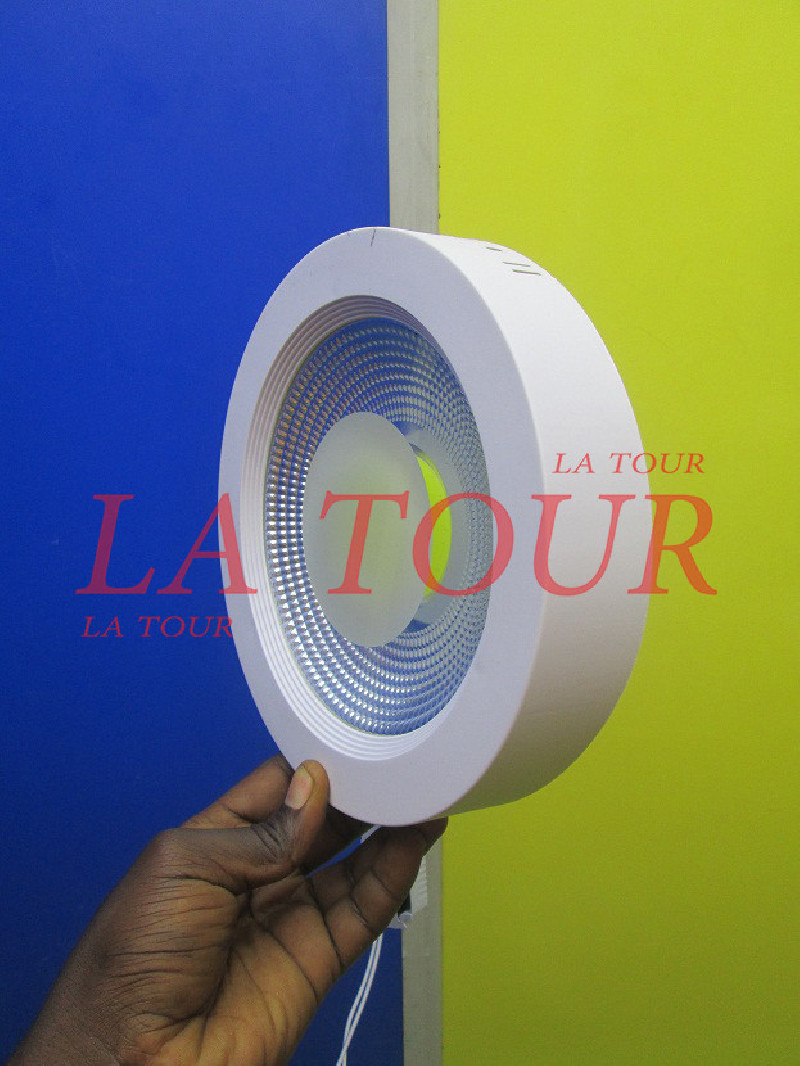 SPOT APPARENT LED 30W ROND Ø 22CM COB DOWN LIGHT LUMIERE BLANCHE