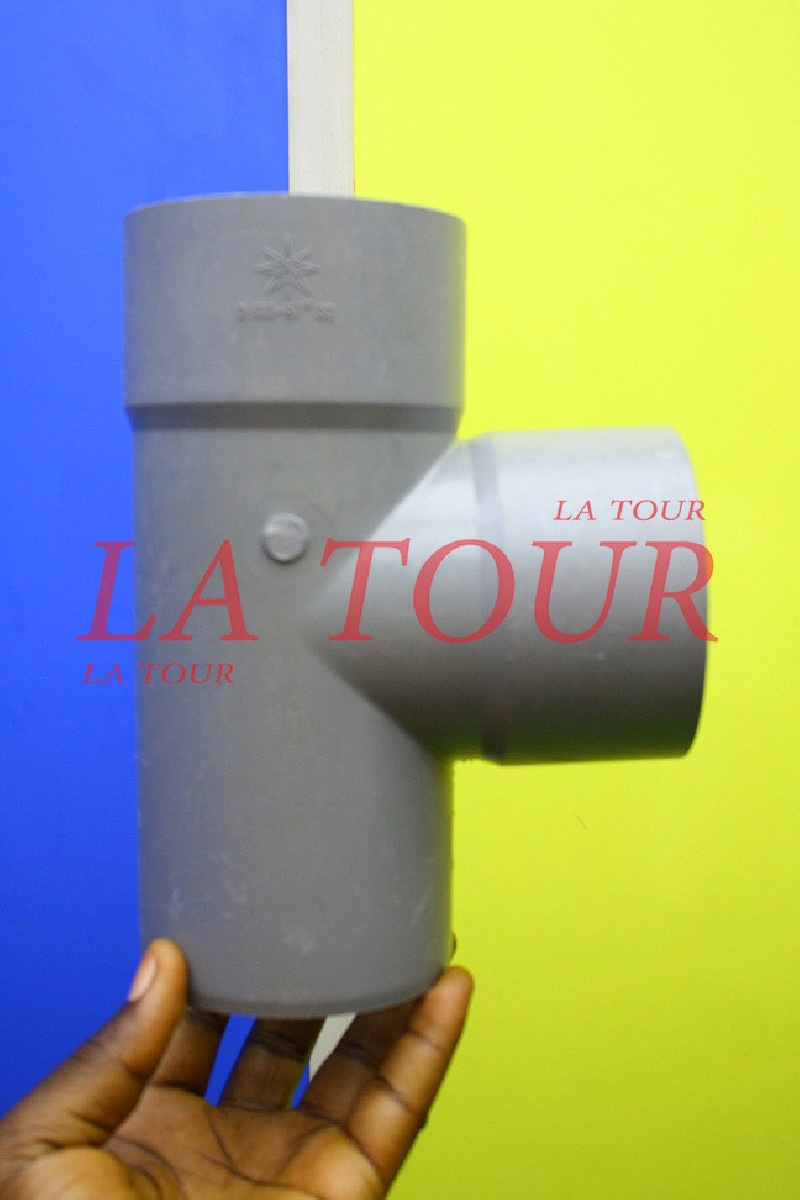 TE DROIT PVC Ø 100 WP GRIS