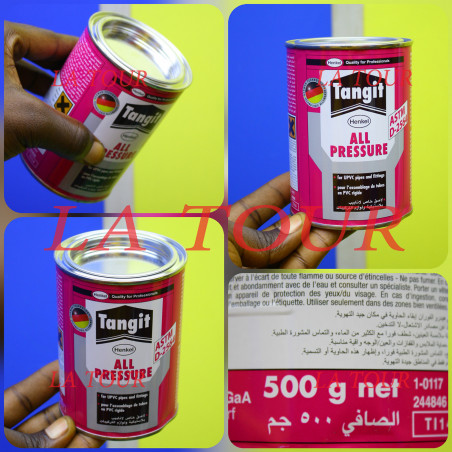 COLLE PVC TANGIT BOITE 1/2KG (500G) FERMETURE PLATE ASTM D2564 HENKEL