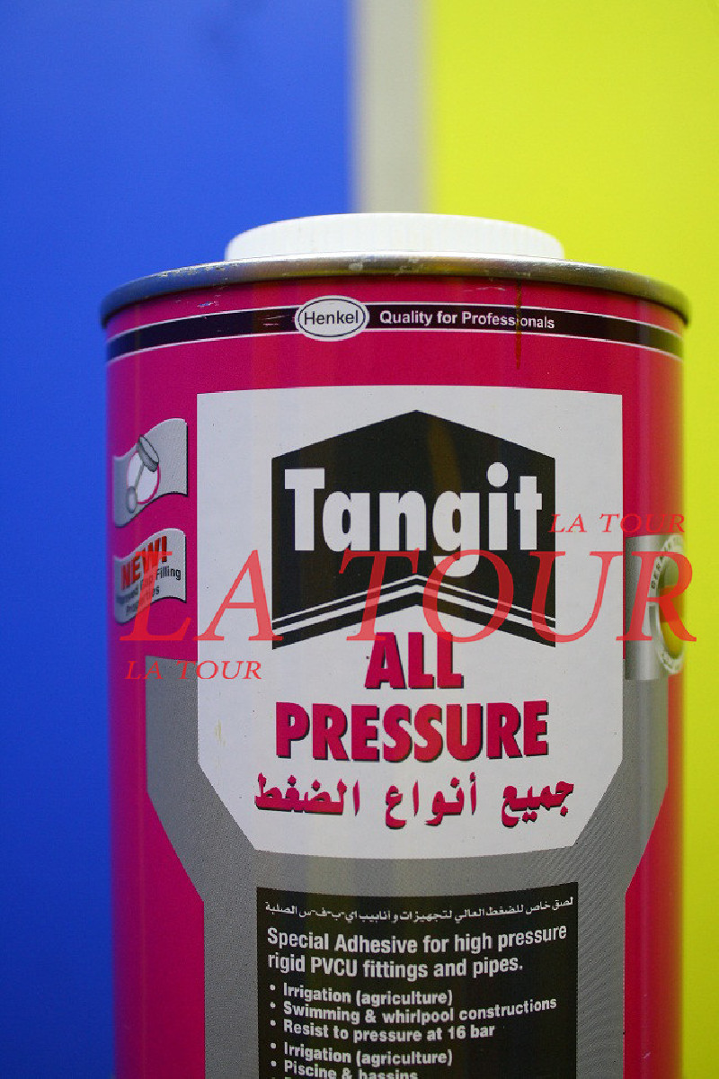 COLLE PVC TANGIT BOITE 1/2KG (500G) FERMETURE ROND PLASTIQUE BLANC