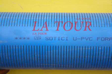 TUYAU FORAGE Ø 140MM PVC CREPINE FILETE 1,93ML EP 03MM BLEU