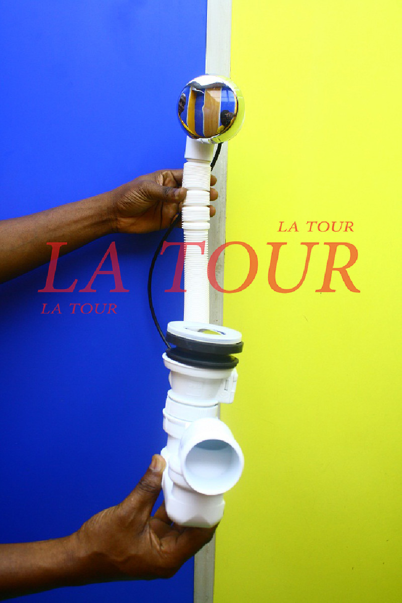 VIDANGE BAIGNOIRE A CABLE AVEC SIPHON ARTICULE (TBR08) SAS BLANC