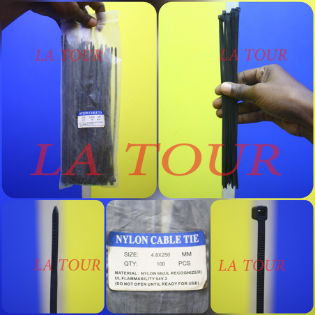 COLLIER DE SERRAGE (COLSON) 4,8x250MM NYLON CABLE TIE NOIR