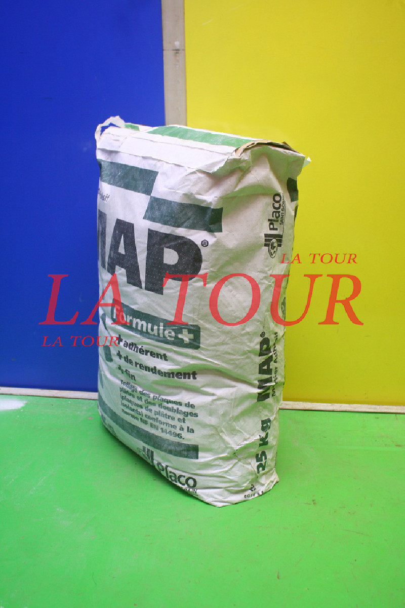 PLACO MORTIER ADHESIF 25KG MAP SAINT GOBAIN BLANC