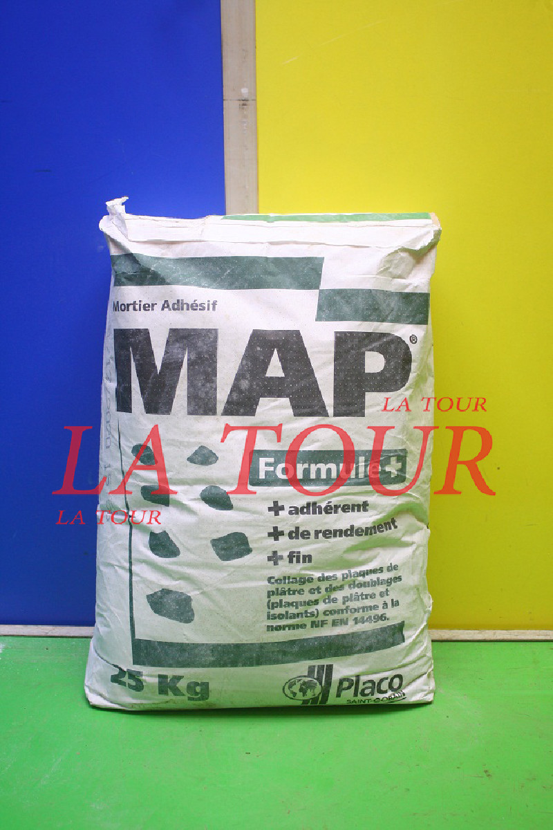PLACO MORTIER ADHESIF 25KG MAP SAINT GOBAIN BLANC