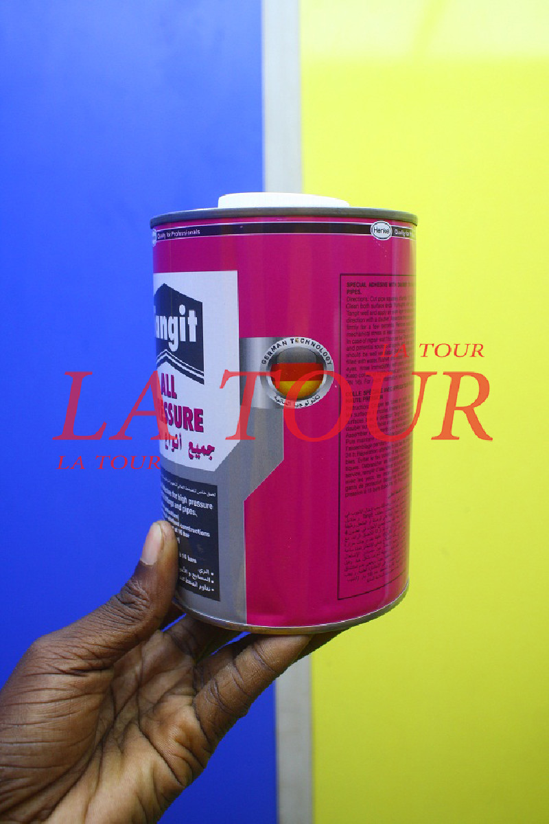 COLLE PVC TANGIT BOITE 1KG FERMETURE PLASTIQUE ROND BLANC