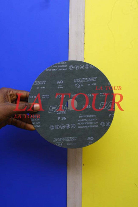 DISQUE A PONCER (FIBRE) Ø 180 22MM GRAIN 36 REF.(V04A) SAIT ROUGE