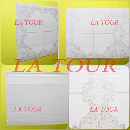 FAUX PLAFOND PVC LAMBRIS (32x440)CM REF.(A8) BEIGE GRIS