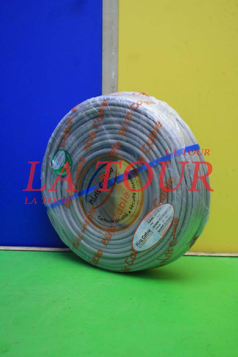 CÂBLE VGV RIGIDE 2x01,50MM² PARIS CÂBLE 80ML GRIS