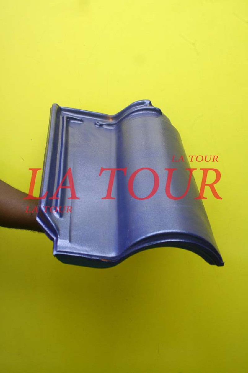 TUILE PORTUGAISE ARGILE ÉMAILLÉE BLEU