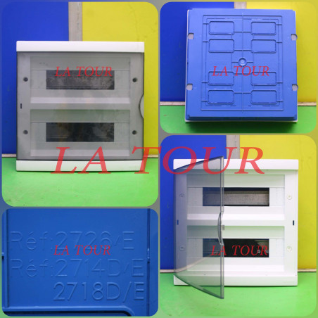 COFFRET ELECTRIQUE ENCASTRE 26 MODULES INGELEC (2726/E) FUMÉE BLEU
