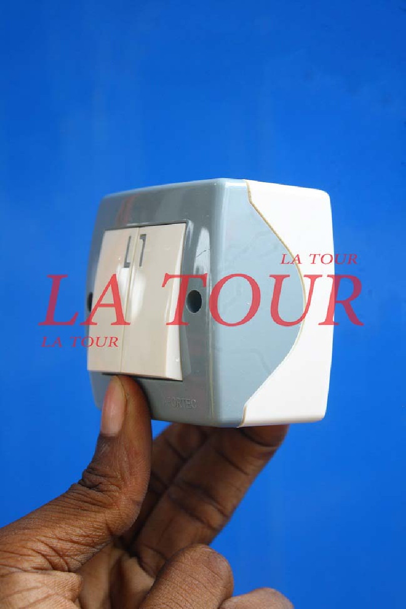 INTERRUPTEUR DOUBLE VA ET VIENT APPARENT (6892/20) AFORTEC BEIGE GRIS