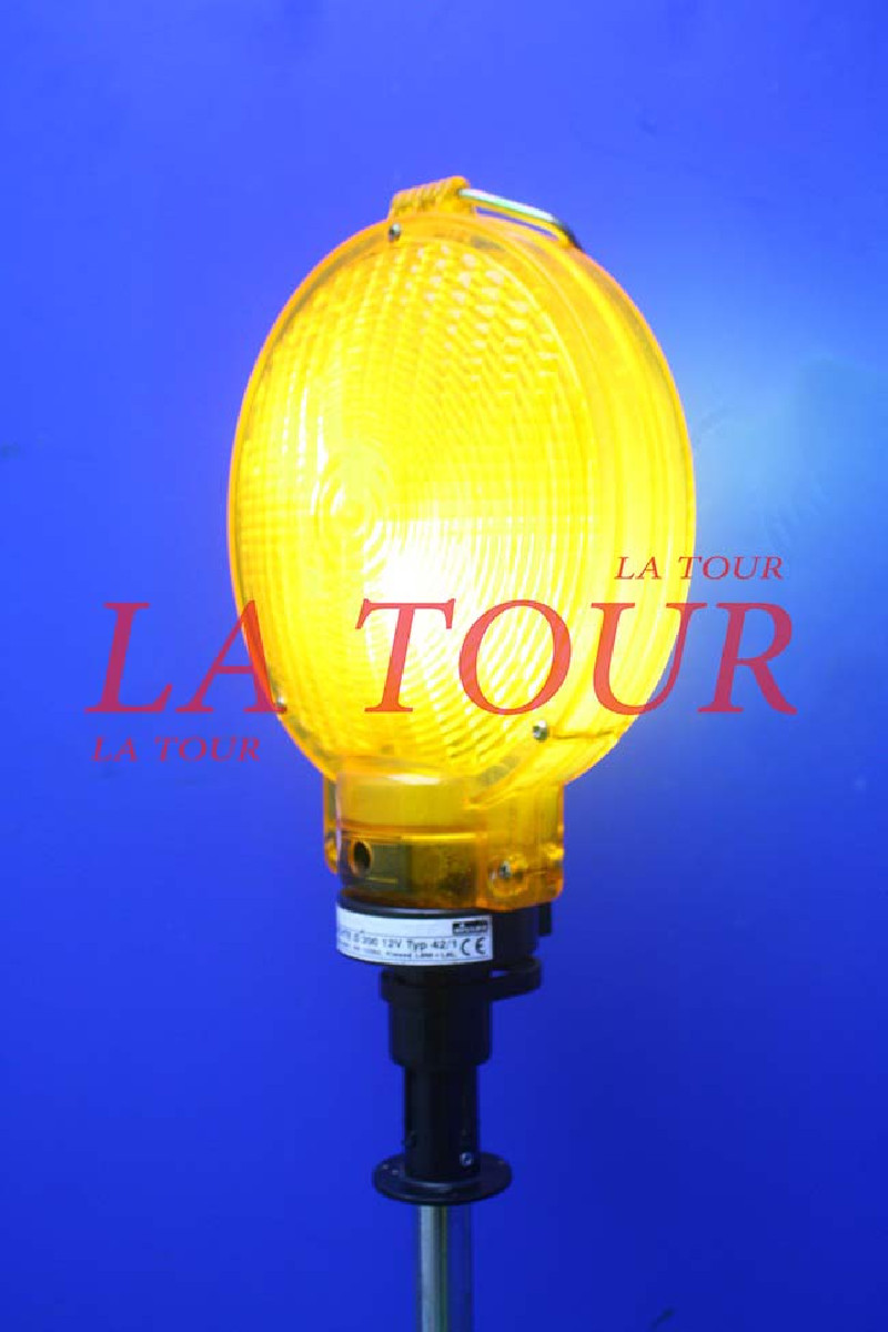 BALISE LUMINEUSE DE CHANTIER SIMPLE FACE 200MM FEU ORANGE