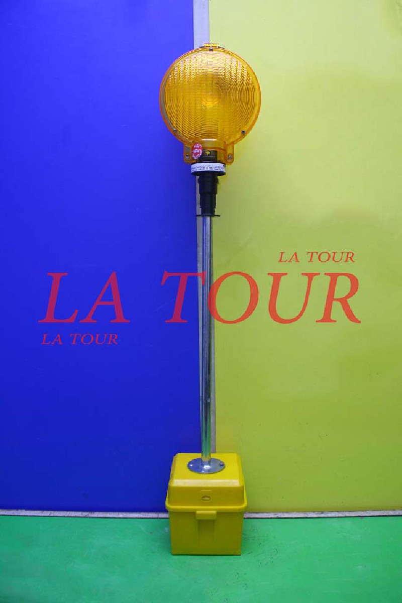 BALISE LUMINEUSE DE CHANTIER SIMPLE FACE 200MM FEU ORANGE