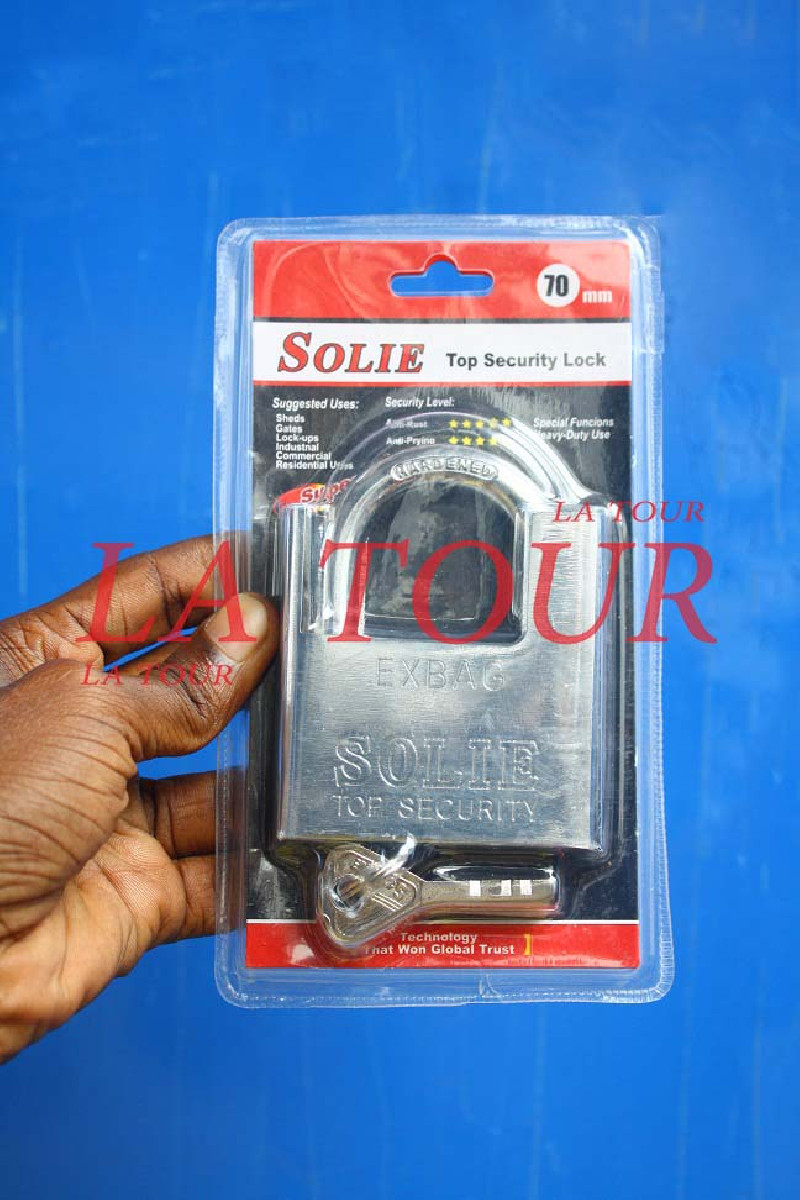 CADENAS INCOPIABLE 70MM 4 CLES TOP SECURITY SOLIE CHROME