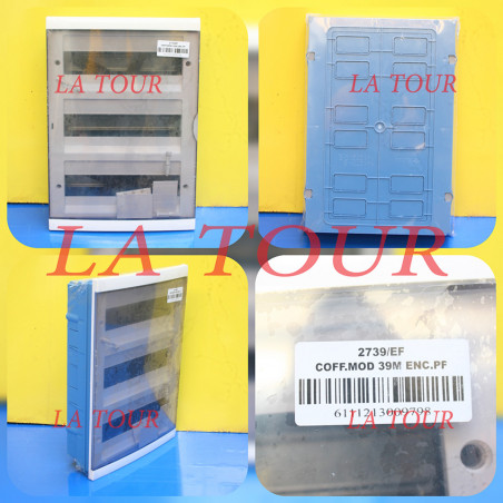 COFFRET ELECTRIQUE ENCASTRE 39 MODULES PORTE FUME INGELEC (2739/E) BL
