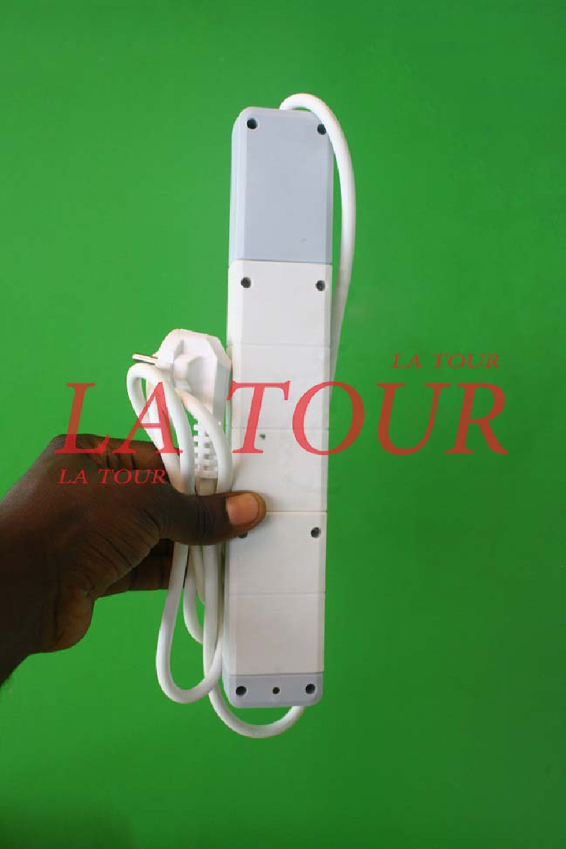 RALLONGE 5 PRISES (2P+T) 2ML 10A 250V ROMEC TENYUE BLANC GRIS