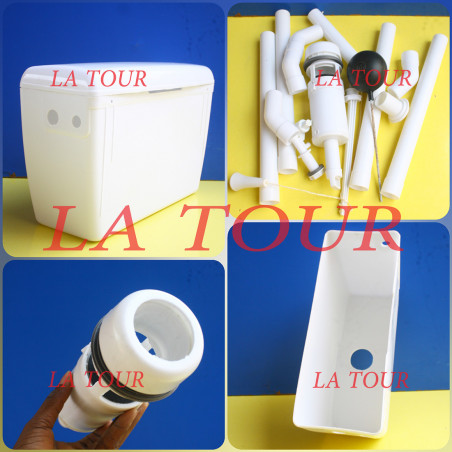 RESERVOIR WC TURC CHASSE HAUTE PLASTIQUE UNI FLO BLANC