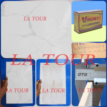 FAIENCE (25x40) REF.(VPM001) VIRONY AU FOND BLANC MARBRE GRIS