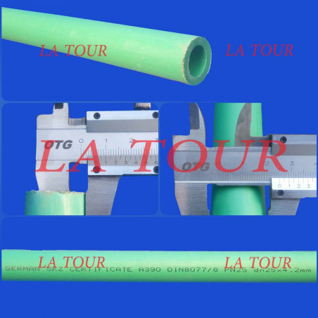 TUYAU PPR 4ML Ø 25 REF.(PN25) VERT