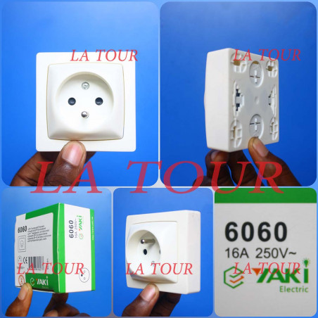 PRISE 2P+T ETANCHE APPARENT 16A-250V REF.(14W28) YAKI BEIGE