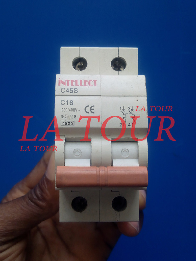 DISJONCTEUR BIPOLAIRE 16A REF.(C455) INTELLECT GRIS