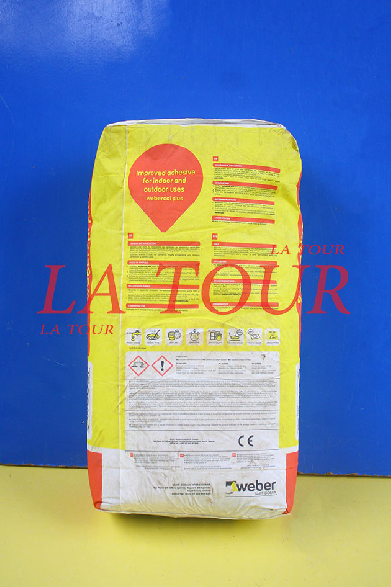 CIMENT COLLE 20KG REF.(WEBERCOL PLUS) WEBER GRIS