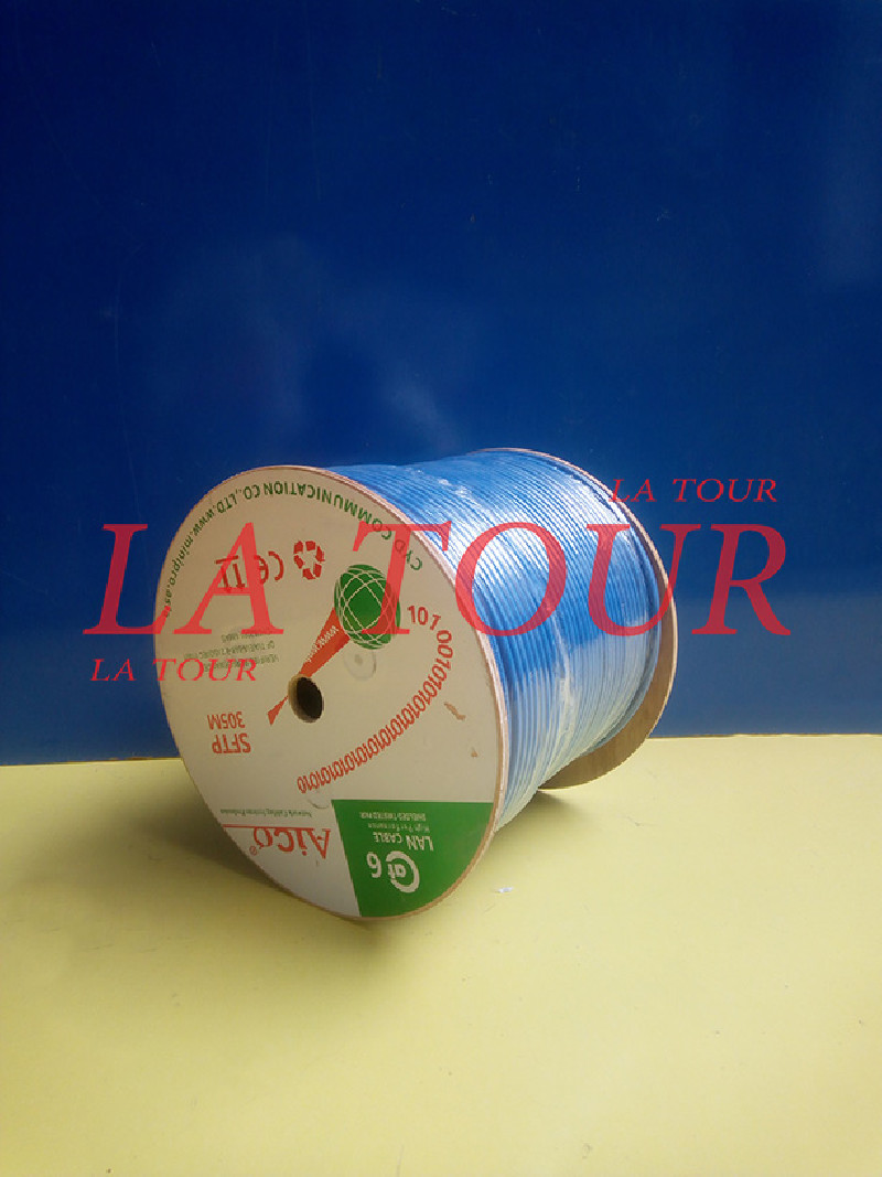 CABLE RESEAU INFORMATIQUE SFTP CAT6E NON BLINDE 305ML AICO BLEU