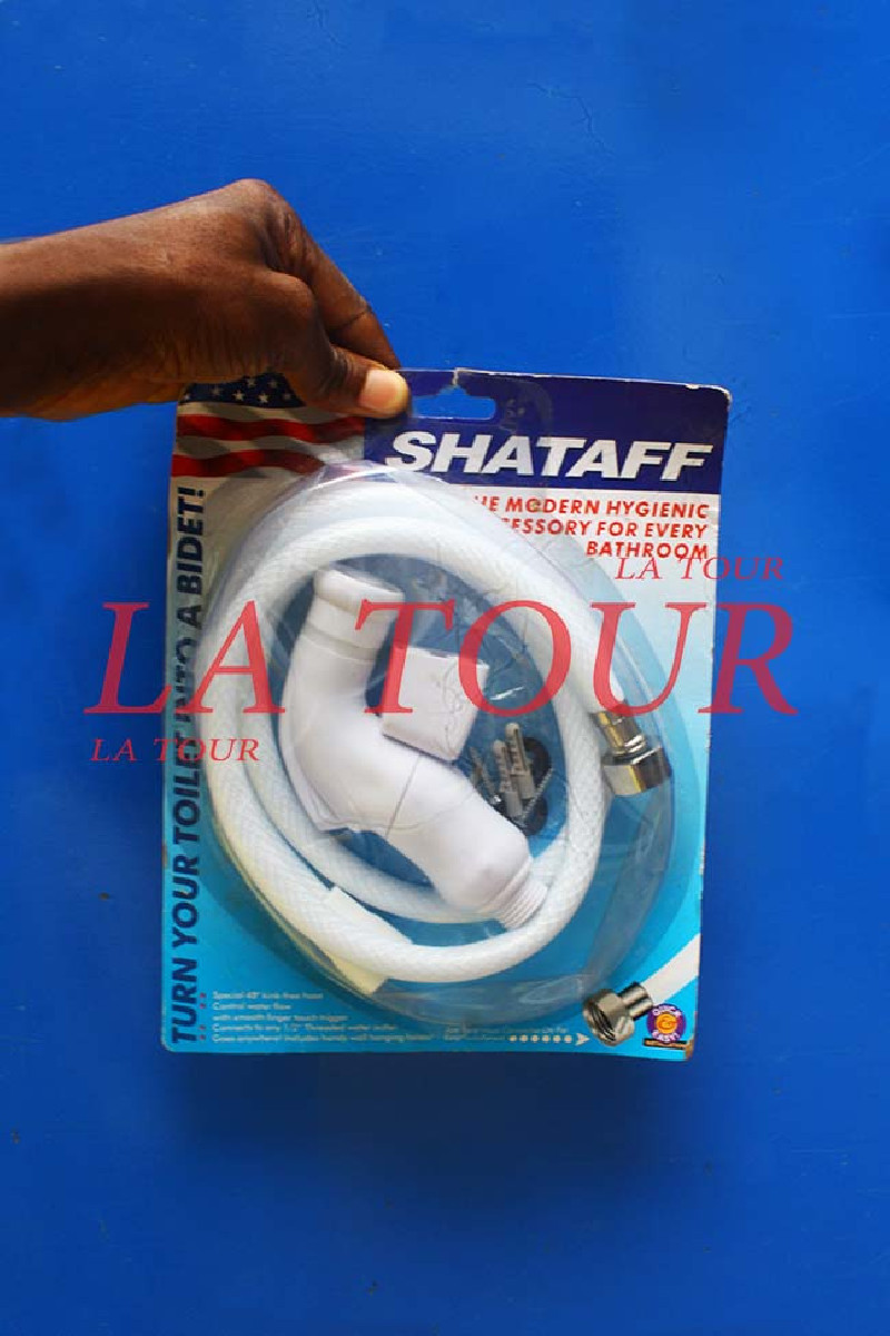 DOUCHETTE WC SHATAF PLASTIQUE+FLEXIBLE PLASTI+SUPPORT SHATAFF BLANC