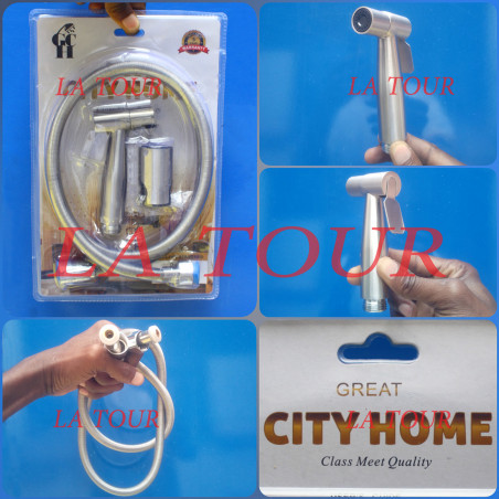 DOUCHETTE WC SHATAF+FLEXIBLE+SUPP CITY HOME CHROME