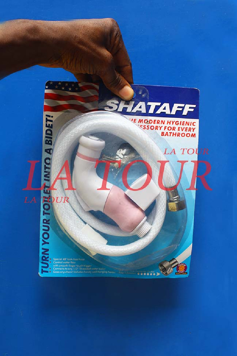 DOUCHETTE WC SHATAF PLASTIQUE+FLEXI PLASTI+SUPPORT SHATAFF BLANC ROSE
