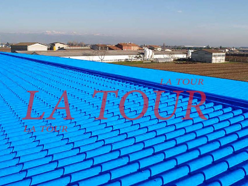 BAC ALU GRANDE ONDULATION TUILE FORM COPPO 01,00x1,10ML LAQUE BLEU