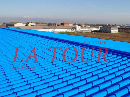 BAC ALU GRANDE ONDULATION TUILE FORM COPPO 01,00x1,10ML LAQUE BLEU