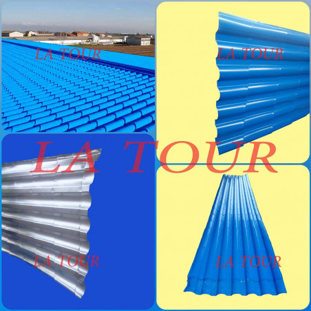 BAC ALU GRANDE ONDULATION TUILE FORM COPPO 01,00x1,10ML LAQUE BLEU