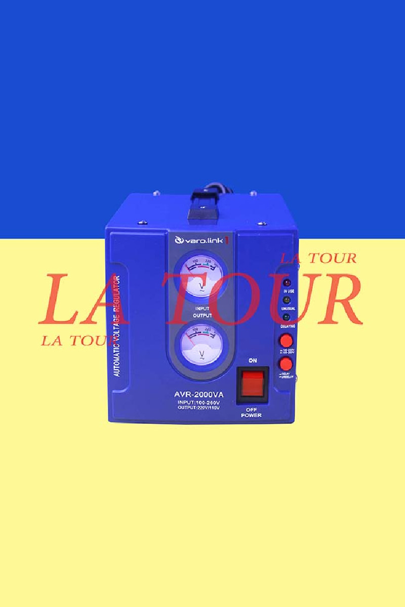 REGULATEUR DE TENSION 2000VA AUTOMATIQUE (AVR-2000VA) VAROLINK BLEU